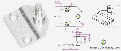 8mm Bolt Eyelet Brackets – LST Gas Springs / Lift Supports
